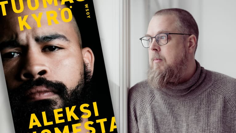 Kirjan Aleksi Suomesta kansi ja Tuomas Kyrö.