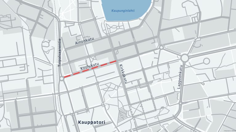 Koulukadun rakennustyöt jatkuvat Lappeenrannassa − läpiajo loppuu ...