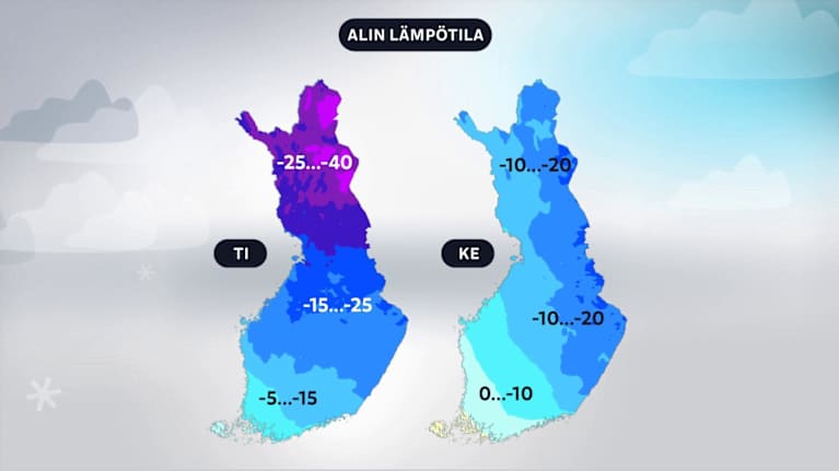 Pakkanen kiristyy yön aikana – tiistaiksi Lappiin jopa -40 astetta ...