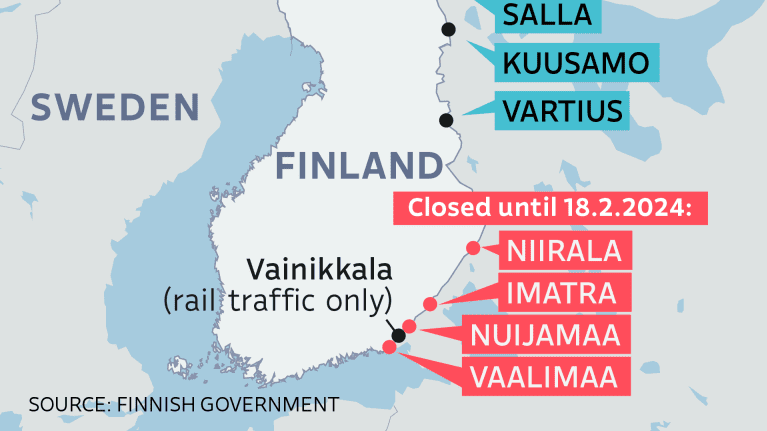 Finland to close three more checkpoints on Russia border | Yle News | Yle