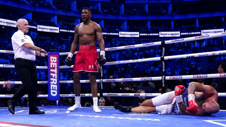 Anthony Joshua knocks out Finnish boxer Robert Helenius in heavyweight ...
