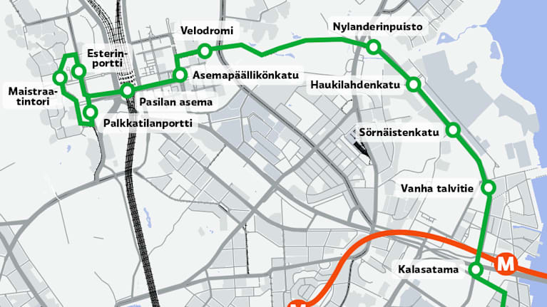 Helsinki saa aivan uuden raitiovaunureitin – tältä näyttää linjan 13 ...