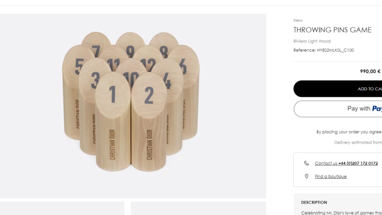 Luxury brand Dior sells €1k version of Finnish backyard game favourite ...