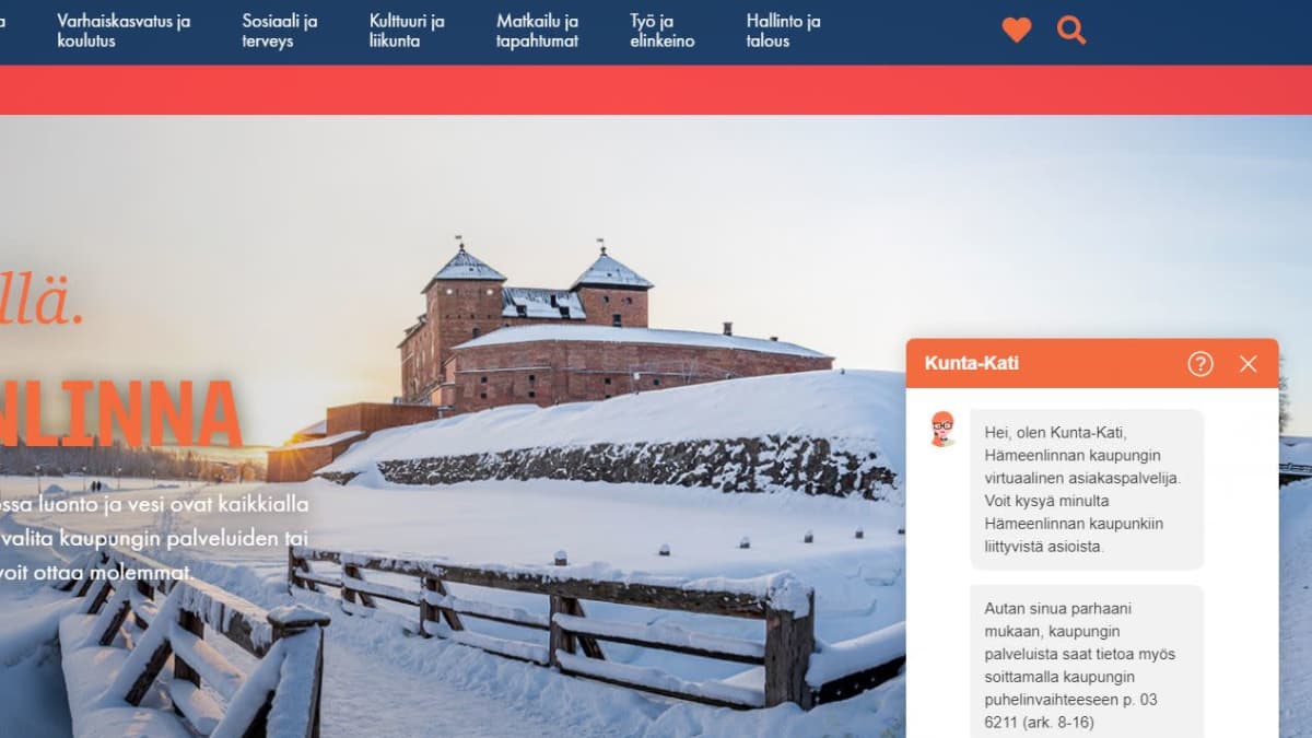 Kaupungin verkkosivuilla palveleva Kunta-Kati saa potkut Hämeenlinnassa | Kanta-Häme | Yle