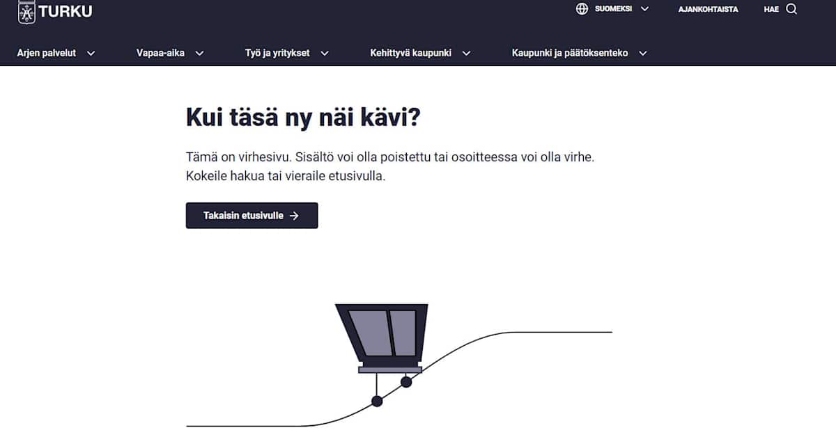 Funikulaari jumittaa nyt myös Turun kaupungin nettisivuilla, jos uudet ...