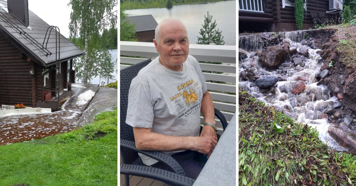 Rankkasade tuhosi Montosten mökkipihan – Videolla tulva murentaa maata ...