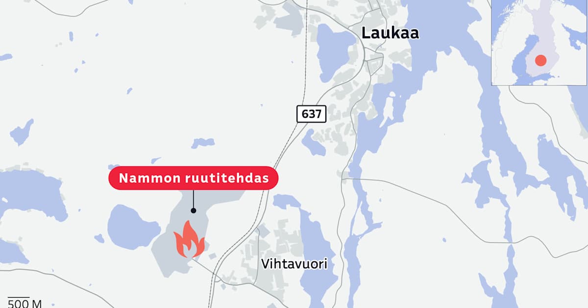 Tulipalo säikäytti Laukaan Vihtavuoren Nammon ruutitehtaan alueella ...