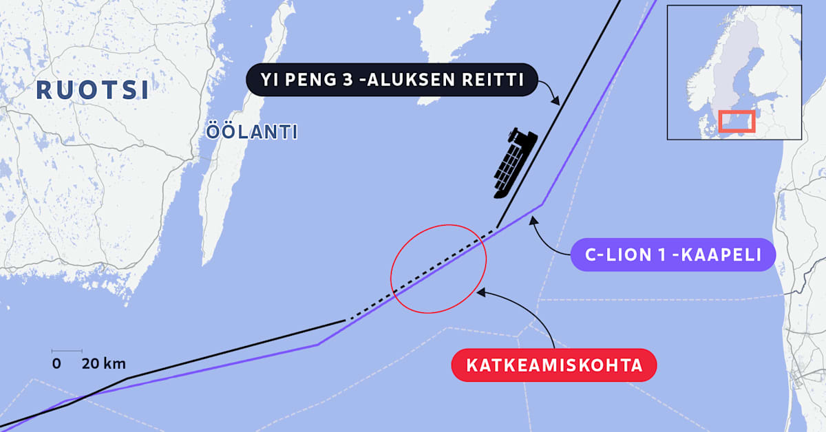 Tämän tiedämme merikaapelin hajoamispaikalla liikkuneista aluksista nyt ...