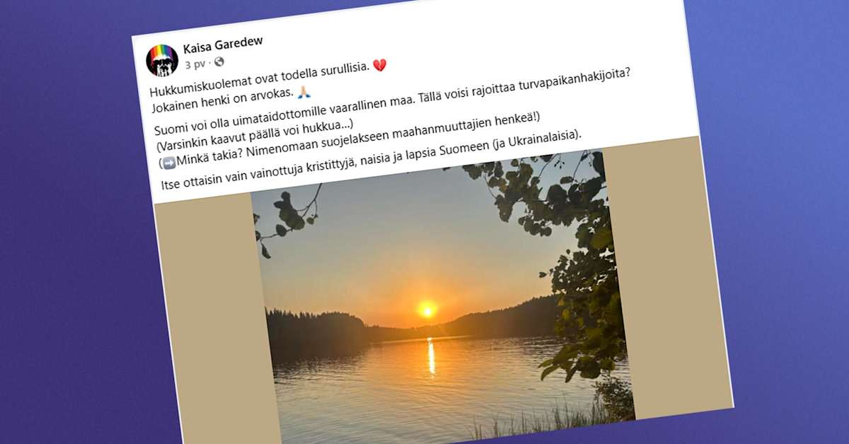 Perussuomalaisten Kaisa Garedew hukkumis­tapauksista: ”Varsinkin kaavut ...