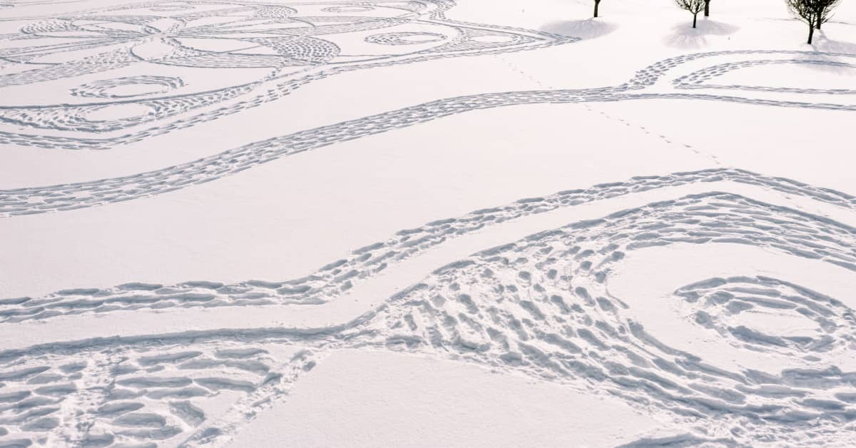 Watch: Snowshoers make intricate snowflake patterns on Finnish golf ...