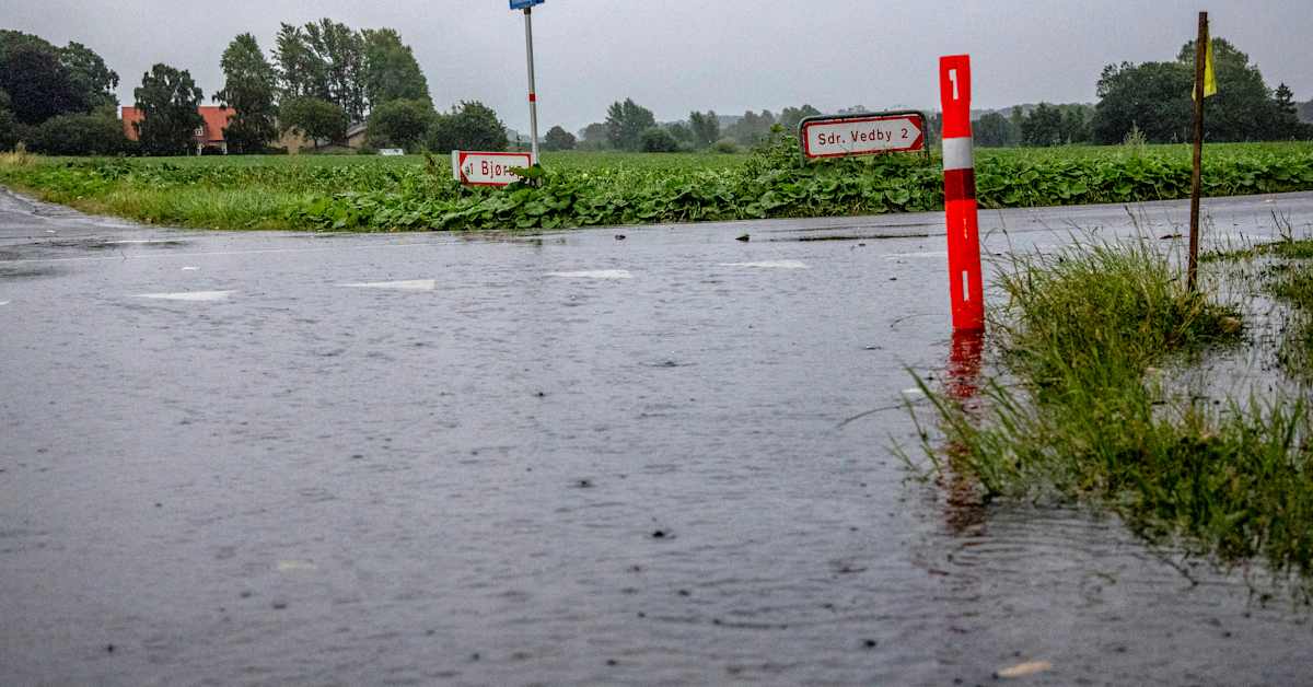 Danmark fick kraftigt regn, nu varnas det för farligt mycket mera ...