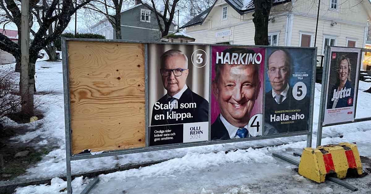 Valaffischer i Raseborg har utsatts för skadegörelse: ”Vi har aldrig ...