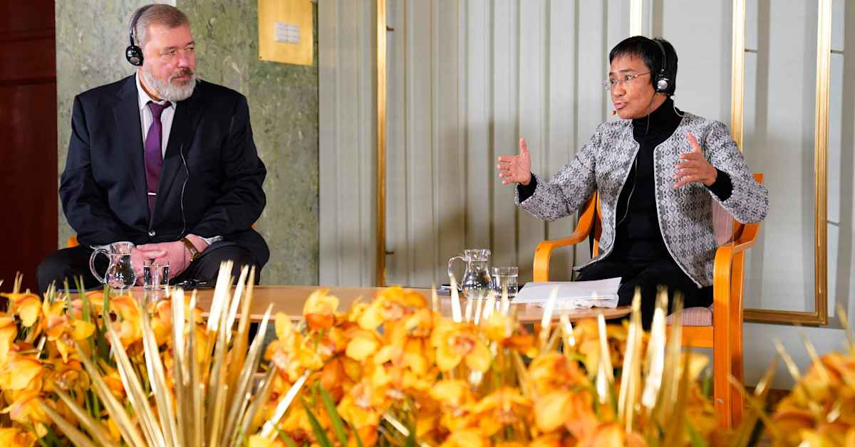 De modiga fredspristagarna Maria Ressa och Dmitrij Muratov: Vi måste ...