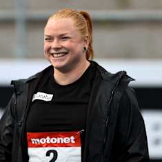 Krista Tervo iloisena Lahden GP-kisan jälkeen.