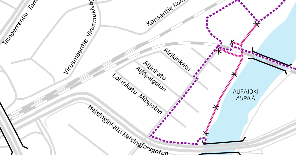 Kevyen liikenteen reitit muuttuvat Aurajoen varrella Lonttisissa ...