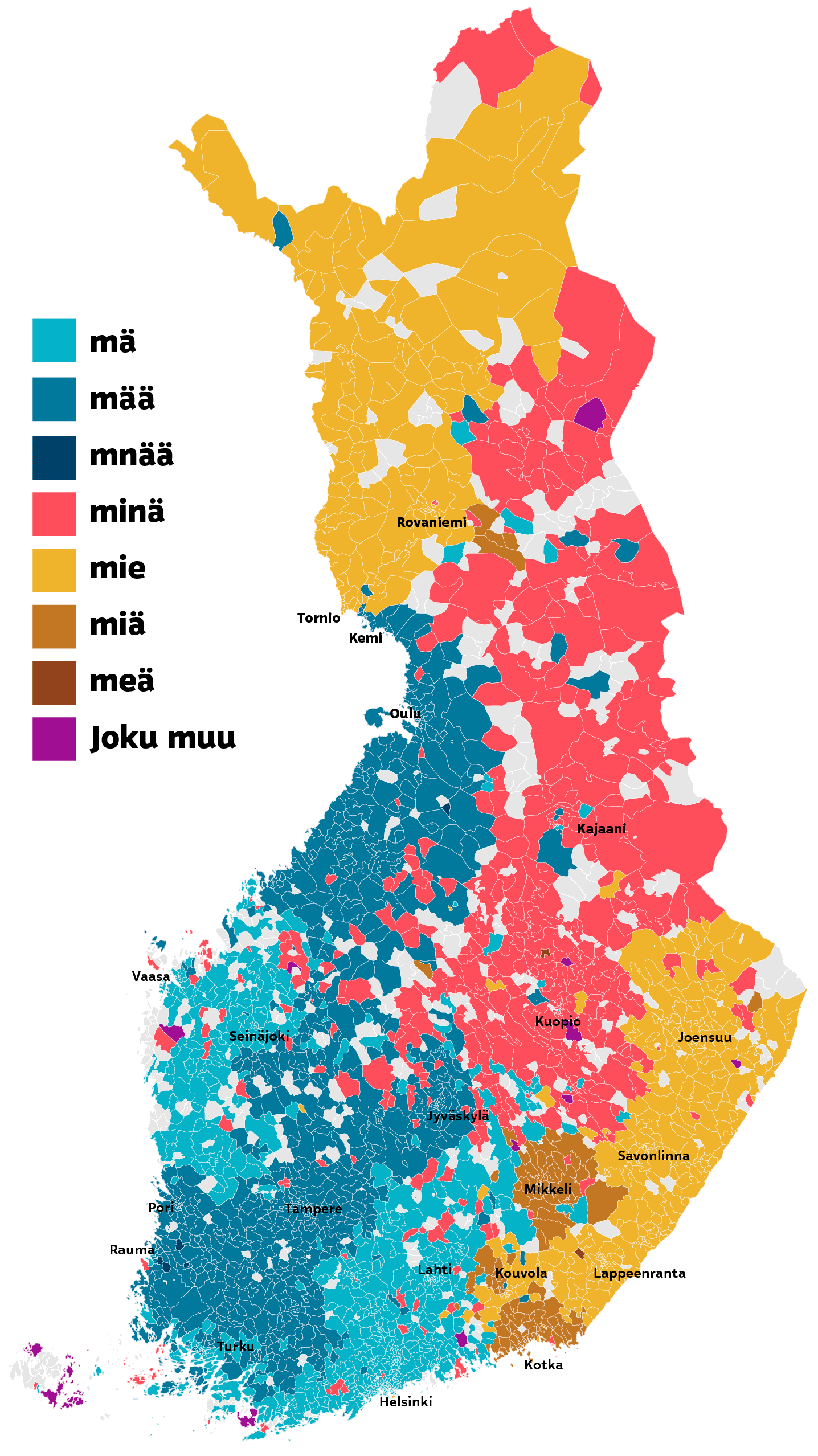 Mie, mää, minä vai mä? – kartta näyttää miten eri puolilla Suomea puhutaan | Yle Uutisluokka ...