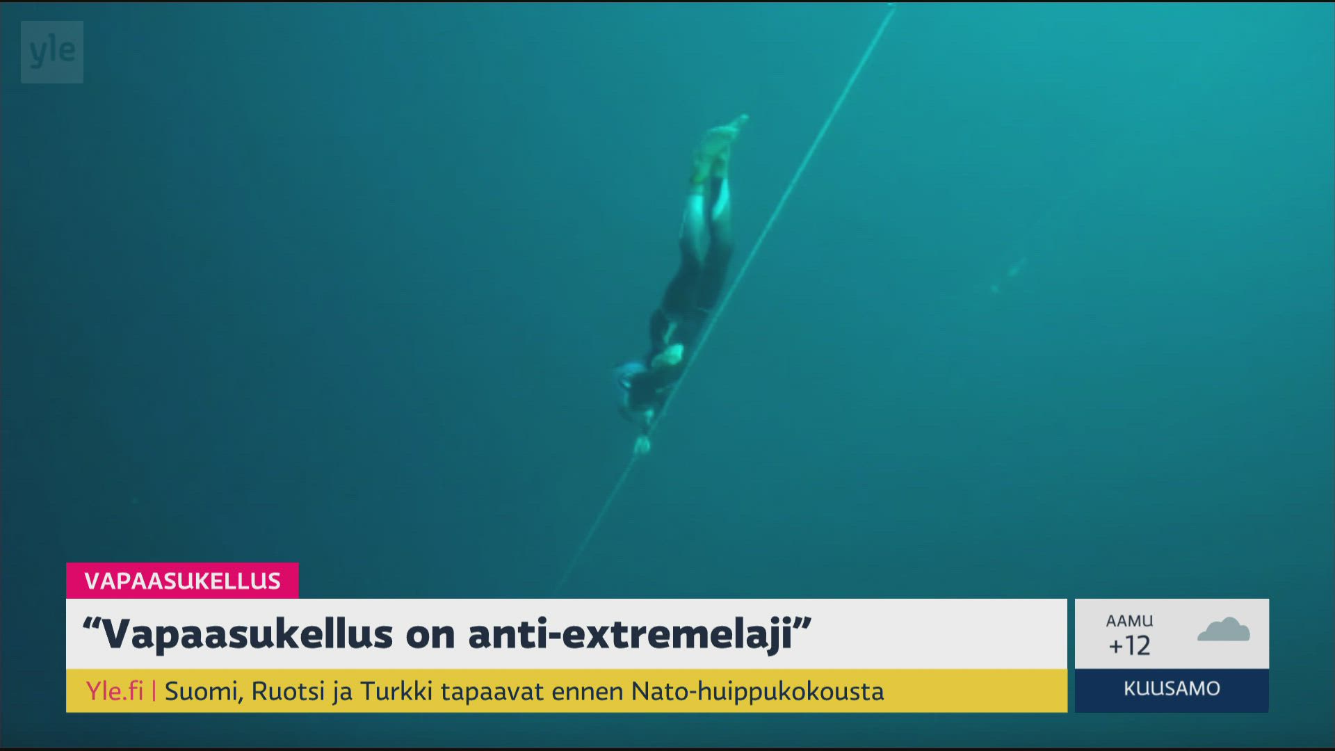 Pinnan alle vapaasukeltaja Johanna Nordbladin kanssa | Yles morgon | Yle Arenan