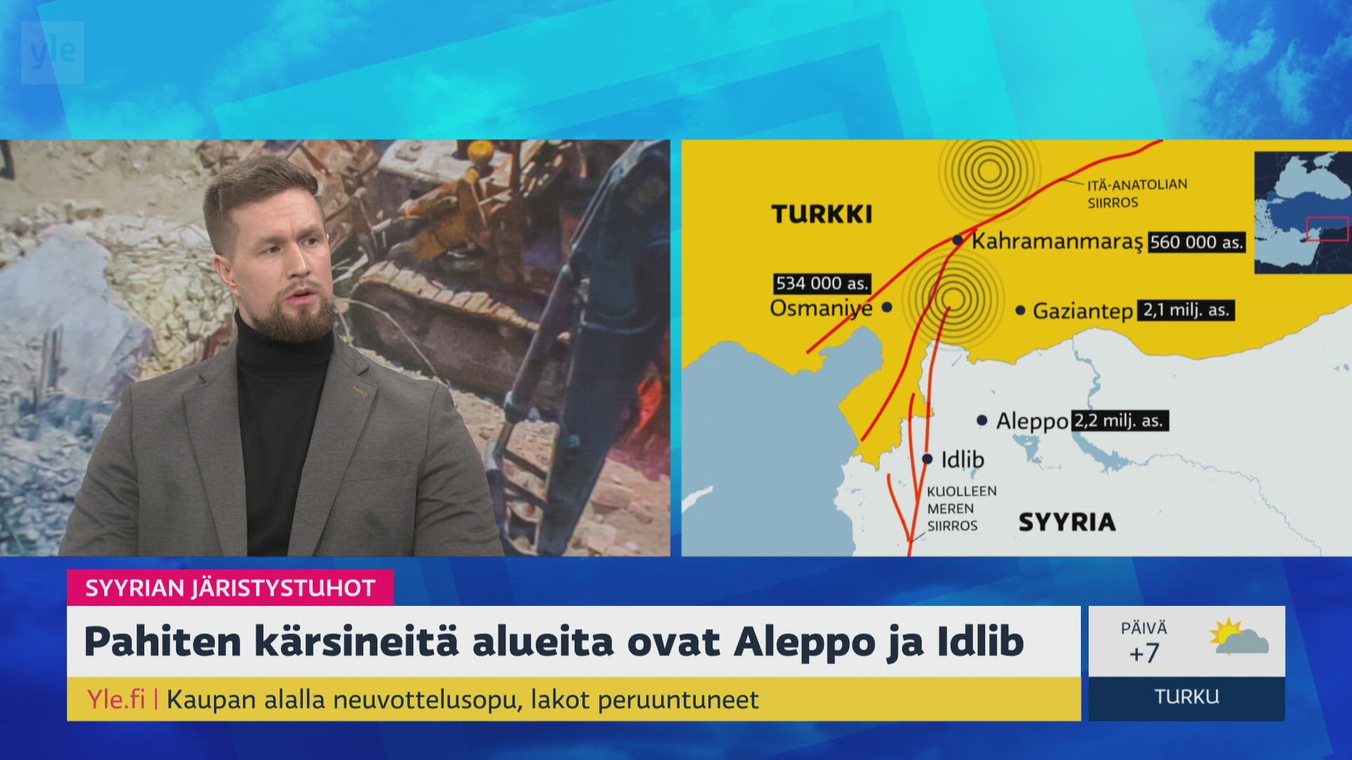 Miten humanitaarinen apu kulkee Syyrian järistysalueille? | Ylen aamu | Yle Areena