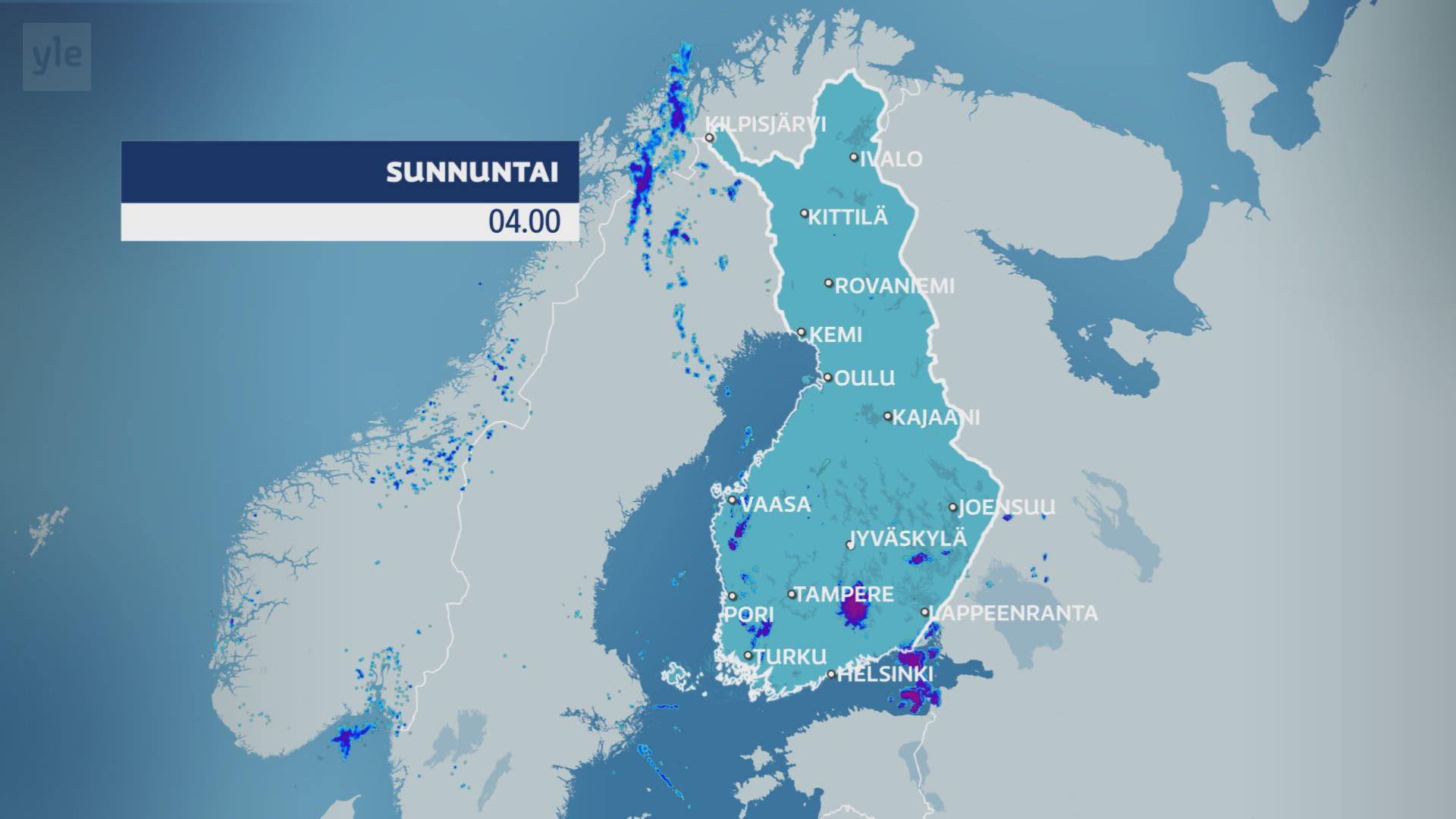 Sade- ja ukkoskuurojen liikkeet sunnuntaina 25.6. klo 16 mennessä | Sää ...