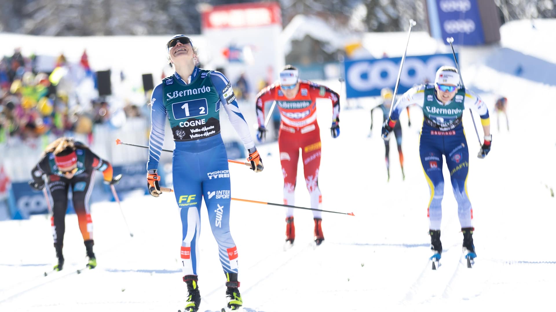 Jasmi Joensuu ankkuroi Suomen voittajana parisprintin maaliin | Hiihdon maailmancup | Yle Areena