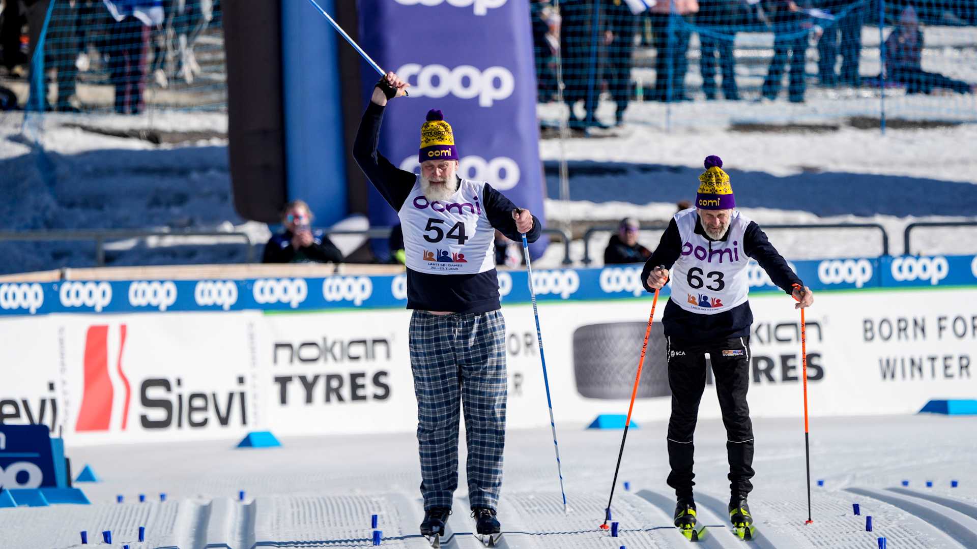 Juha Mieto ja Thomas Wassberg kohtasivat Salpausselän hiihtostadionilla ...
