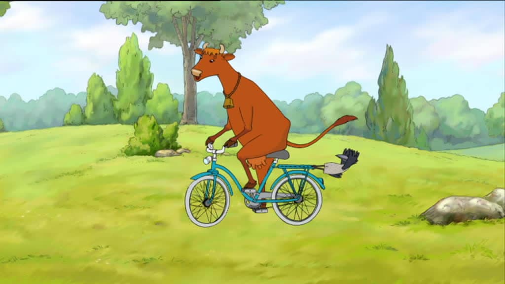 Mamma Mu lär sig cykla | Mamma Mu och Kråkan | TV | Arenan | svenska.yle.fi