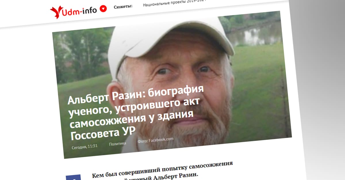 Venäjään kuuluvassa Udmurtiassa 79-vuotias sosiologi Albert Razin teki ...