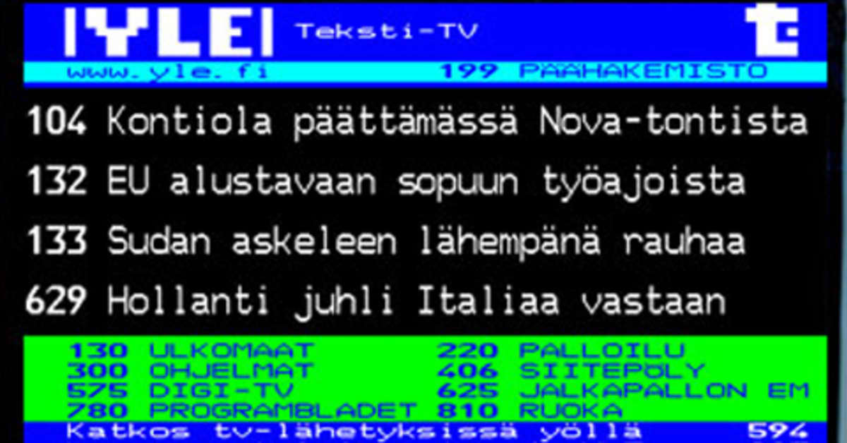 Oulu Radion teksti-tv sivu muuttuu | Yle