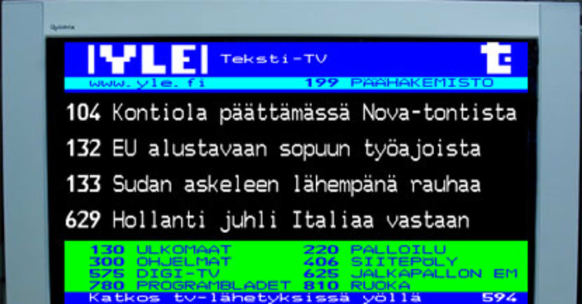 Satakunnan teksti-tv-uutiset vaihtavat sivua | Yle