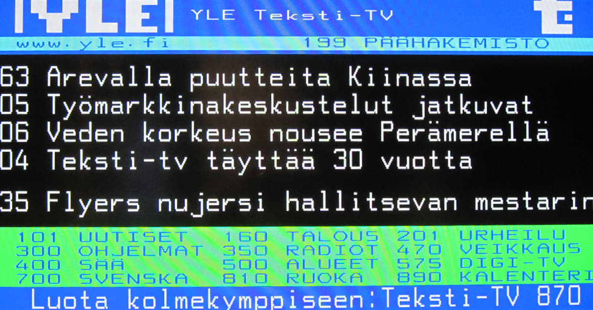 Teksti-tv täytti 30 vuotta | Yle