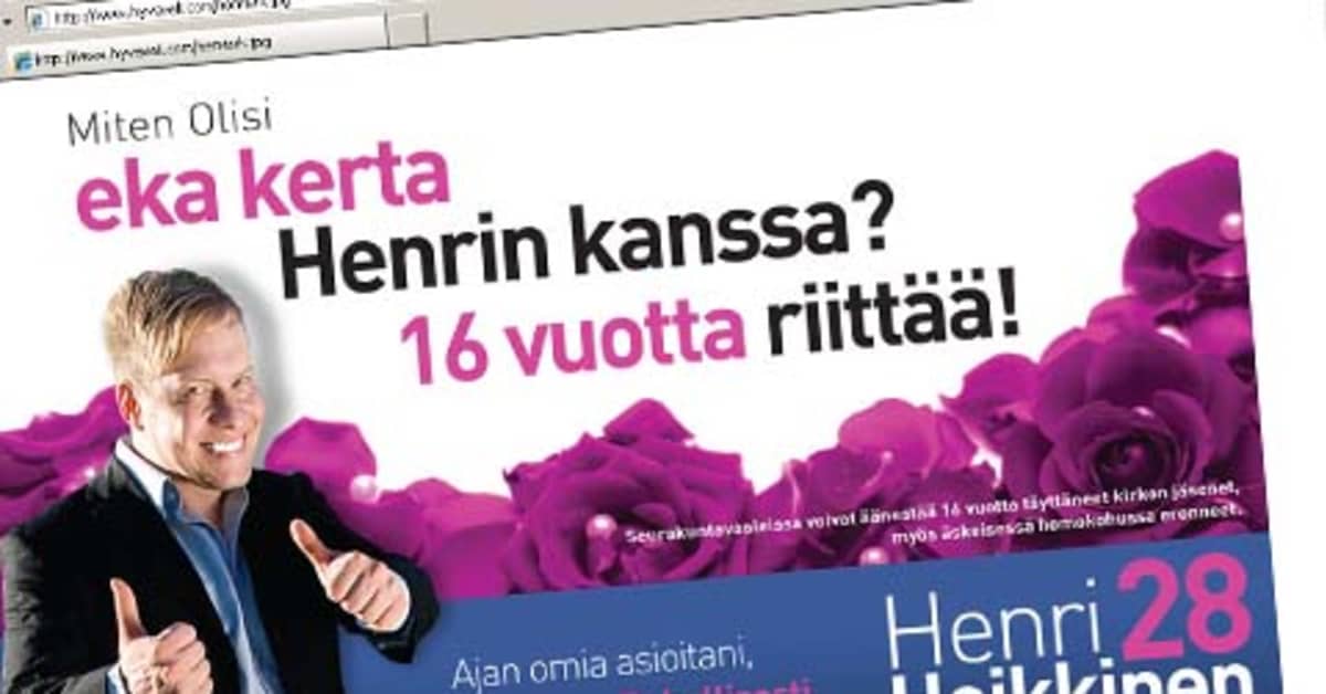 Vihjaileva vaalimainos kirkollisvaaliehdokkaalta | Yle