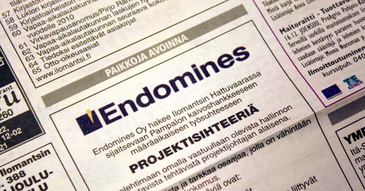 Endomines käynnisti kultakaivoksen palkkaukset | Yle