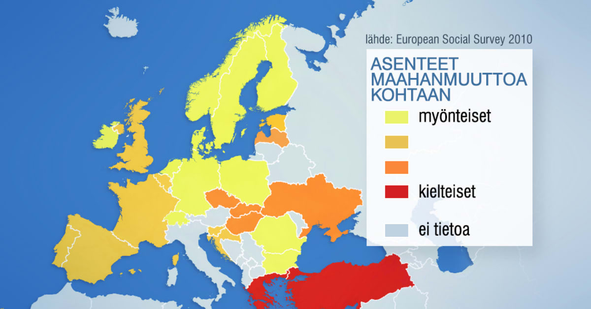Pohjoismaat myönteisiä maahanmuutolle - Etelä- ja Itä-Euroopassa jyrkät ...