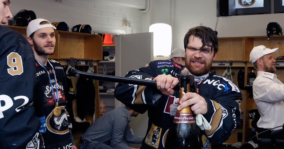 Ari Vallin avasi samppanjapulloa kirveellä - katso kuvat mestarien ...