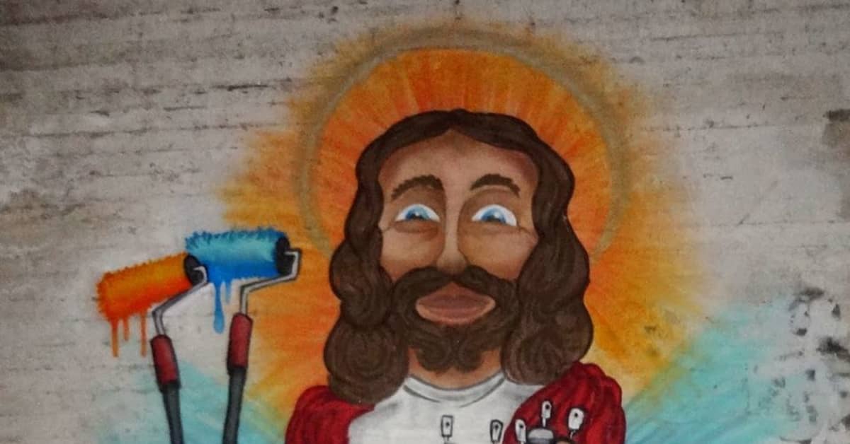 ‘Graffiti Jesus’ appears in burnt church | Yle