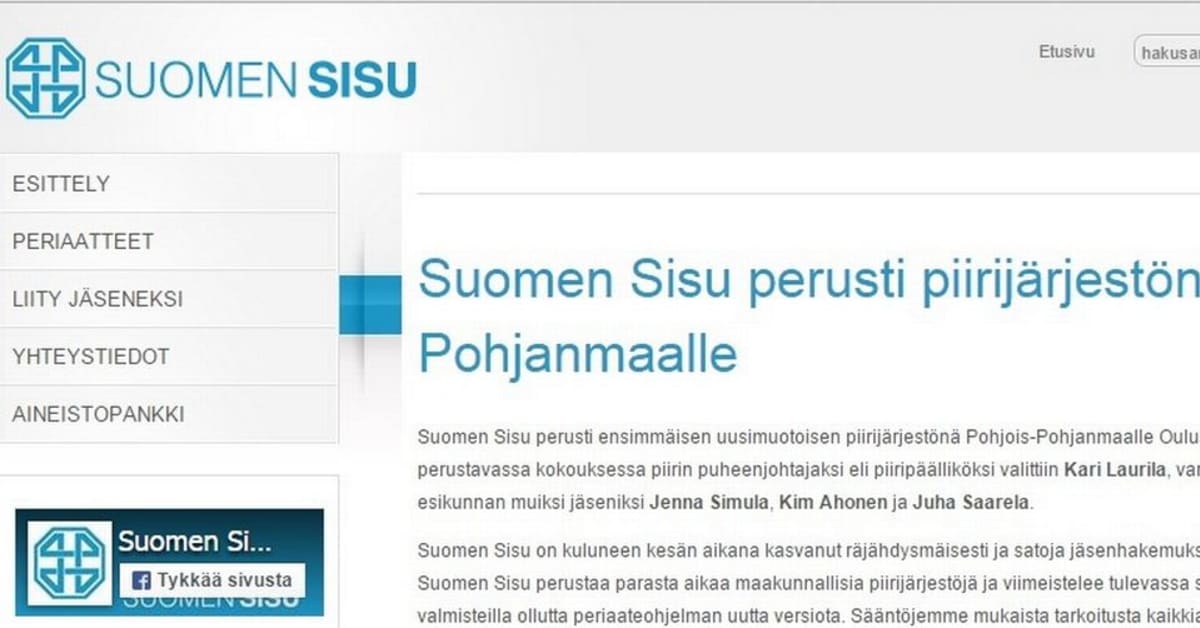 Suomen Sisu rakentaa maakuntaorganisaatiota – tuorein piiri Keski ...