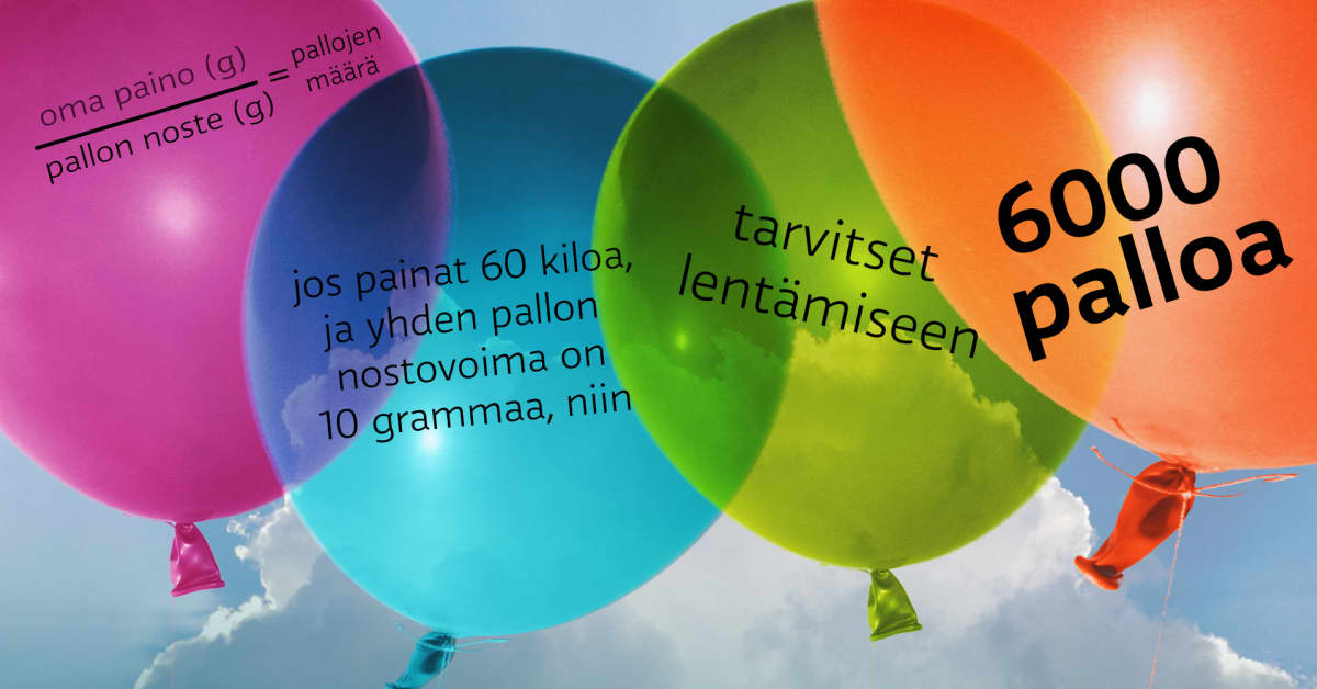 Heliumpallolla ilmalennolle – montako palloa tarvitset? | Yle