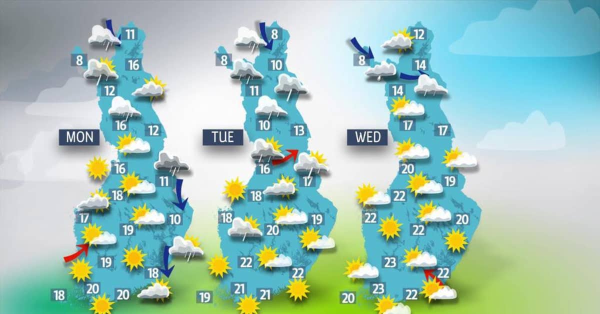 Warmer weather in south, rain up north | Yle