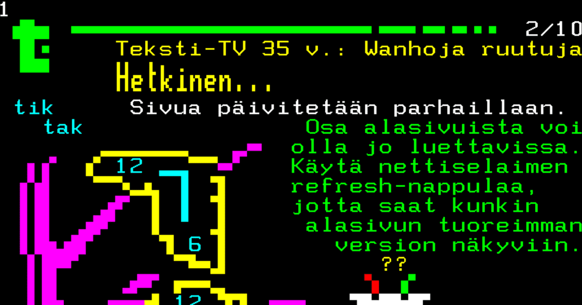Ylen teksti-tv päivittyy jälleen normaalisti | Yle