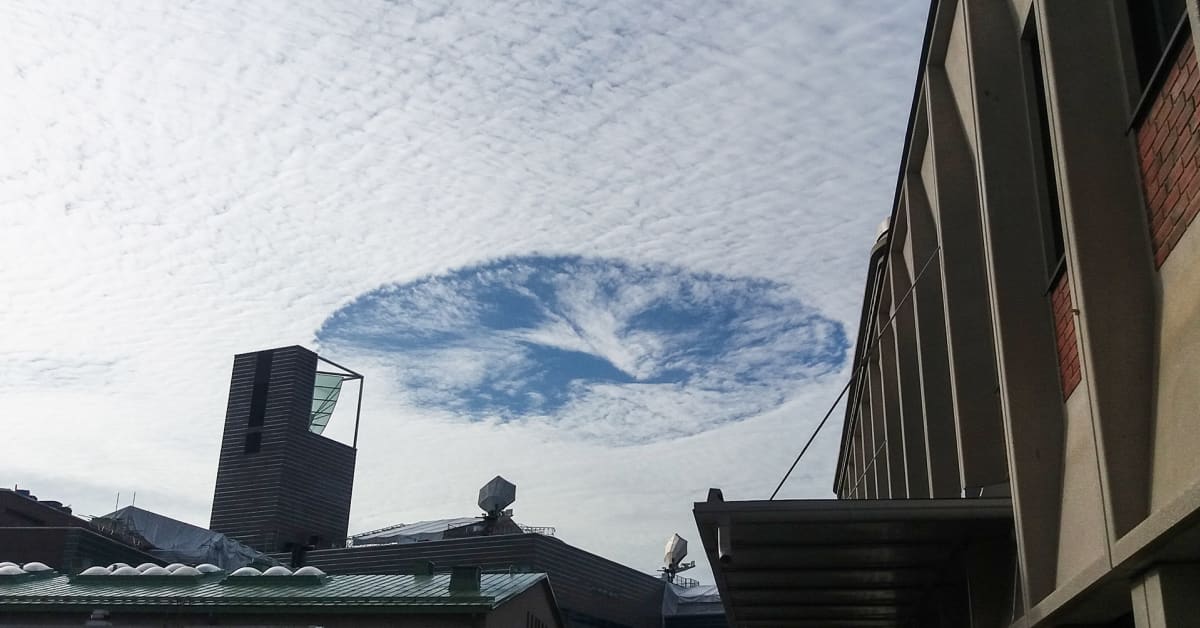 Hole in the clouds: Rare skypunch forms over Southern Finland | Yle