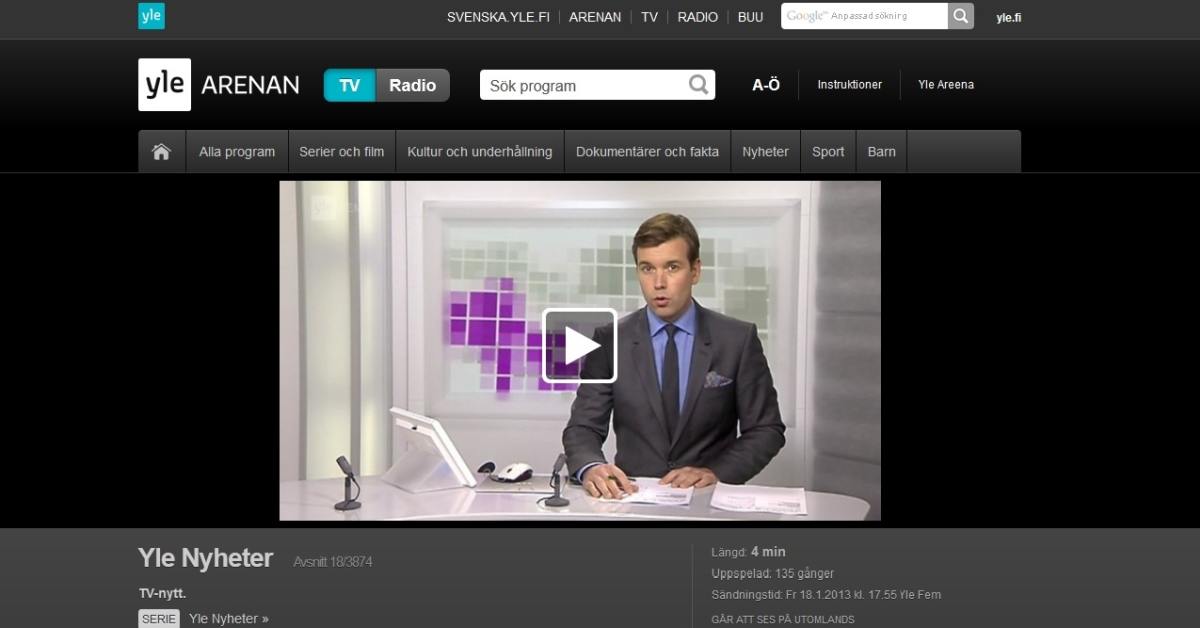 TV-Nytt direktsänds på Arenan | Titta och lyssna | Svenska Yle