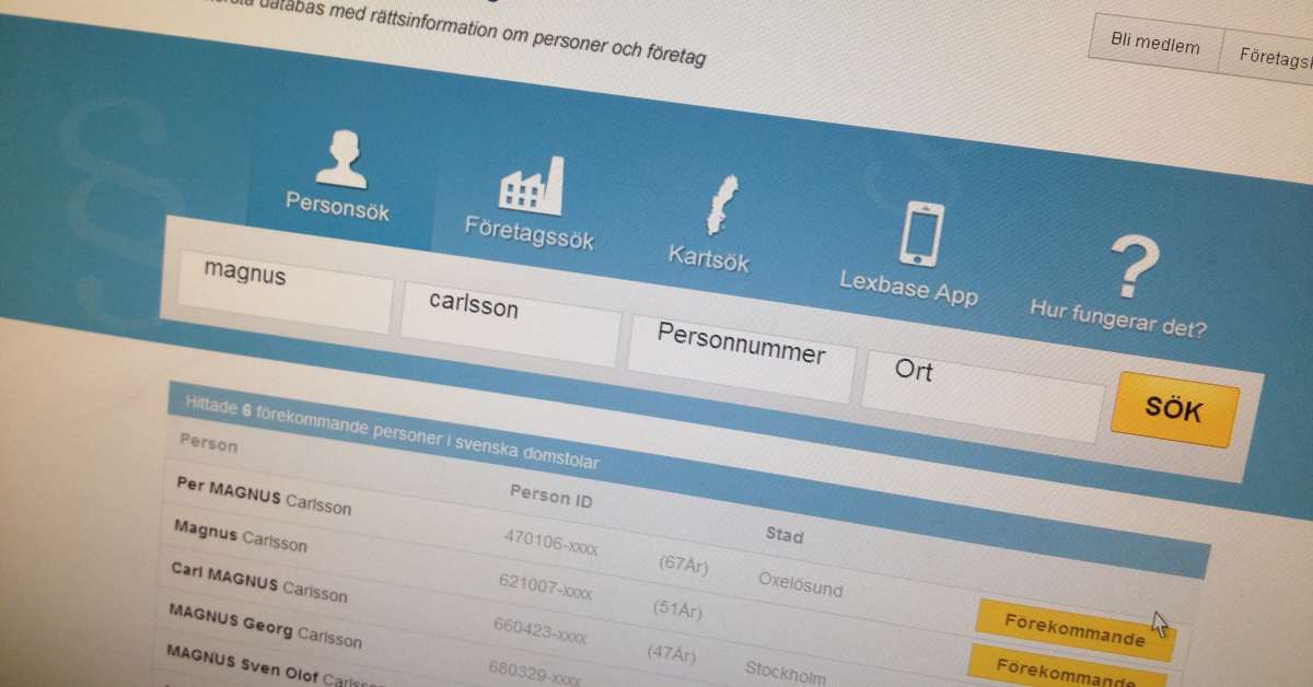 Svenskar kan kolla grannens brottsregister med ny sajt | Inrikes ...