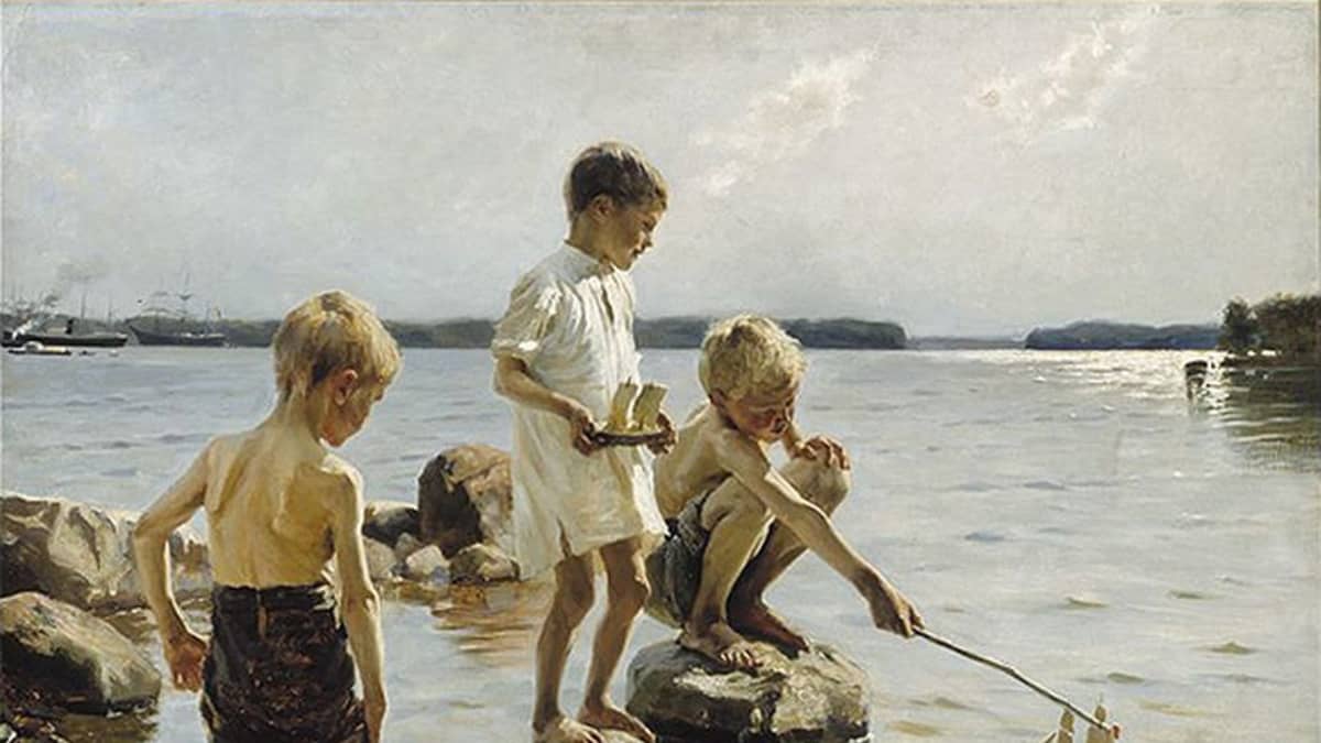 Albert Edelfeltin Leikkiviä poikia rannalla äänestettiin Suomen ...
