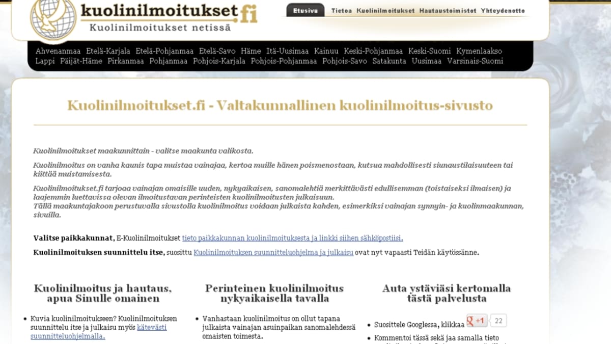 Netin kuolinilmoituspalvelu haastaa sanomalehdet | Yle Uutiset