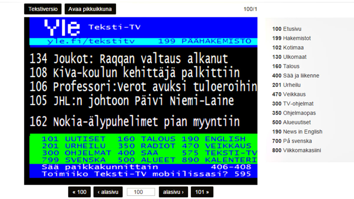 Teksti-TV:n nettiversio uudistuu mobiiliystävällisemmäksi | Yle Uutiset